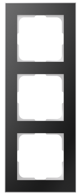 SCHNEIDER ELECTRIC Layer 3-gang frame AL/Blackmill | Cover Frames And ...