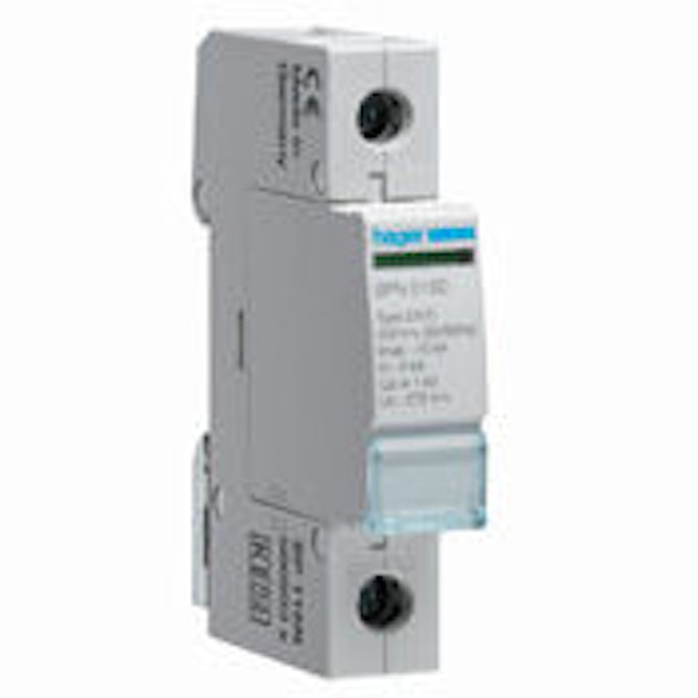 HAGER SURGE ARRESTER SP117N 1-POLE 15/40KA C ALARMC | Surge Protection ...