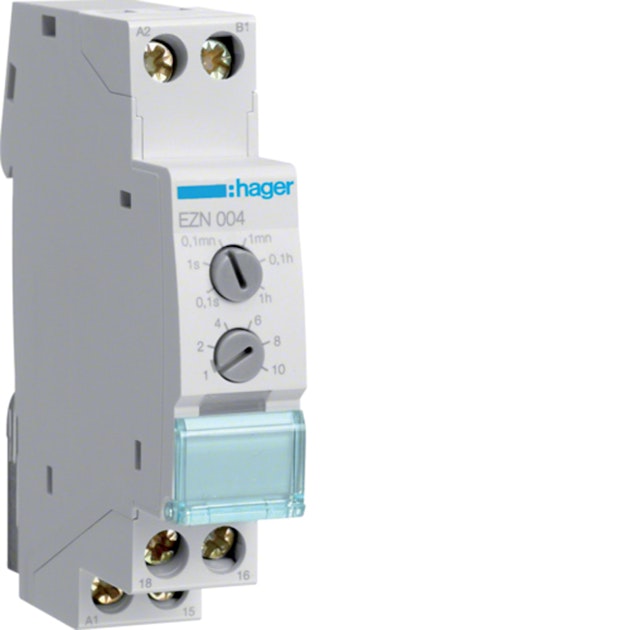 HAGER TIME RELAY IMPULS EZN004 0,1S-10H 1CO 8A DIN | Switching Relays ...