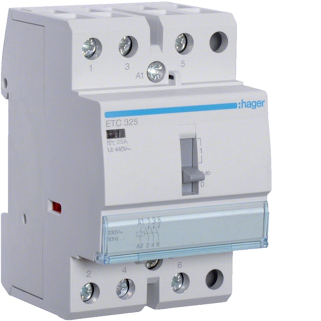 HAGER CONTACTOR ETC325 3NO 25A c.230VAC TF | Contactor Relays | Onninen