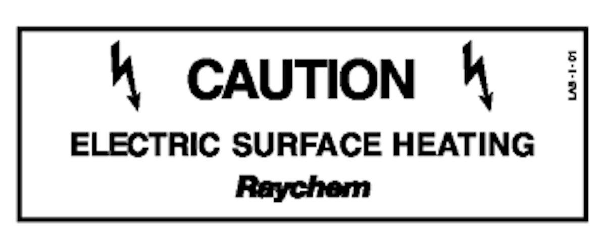 NVENT RAYCHEM ACCESSORIES ETL VARNING LABEL | Electrical Floor Heating ...