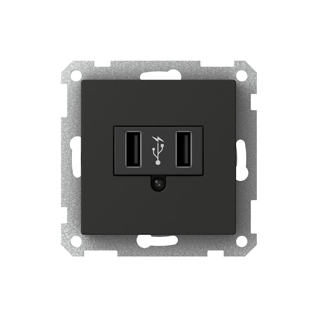 SCHNEIDER ELECTRIC EXXACT TELE OUTLET USB OUTLET, ANTHRACITE | Av ...