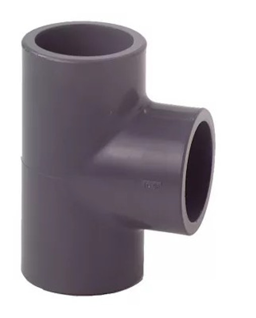 GEORG FISCHER PVC-U TEE 90 EQUAL 50MM 721200110 | Smooth Plastic ...