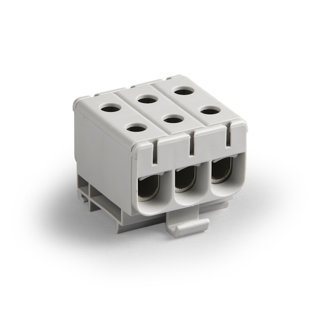 ENSTO UNIVERSAL TERMINAL BLOCK KE61.03 3-P 2.5-50MM2 GREY | Row Strips ...