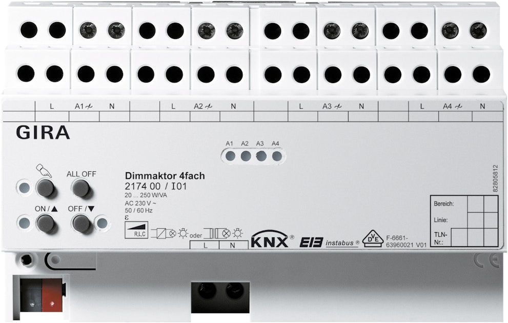 KNX DIMMER UNIVERSAL 4X250W GB217400 MICRO MATIC NORGE AS | Bygg EIB ...