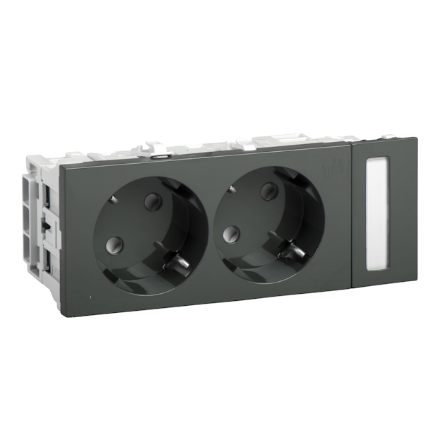 SCHNEIDER ELECTRIC SOCKET OL 2 WAY OUTLET GREY | Cable Ducts | Onninen
