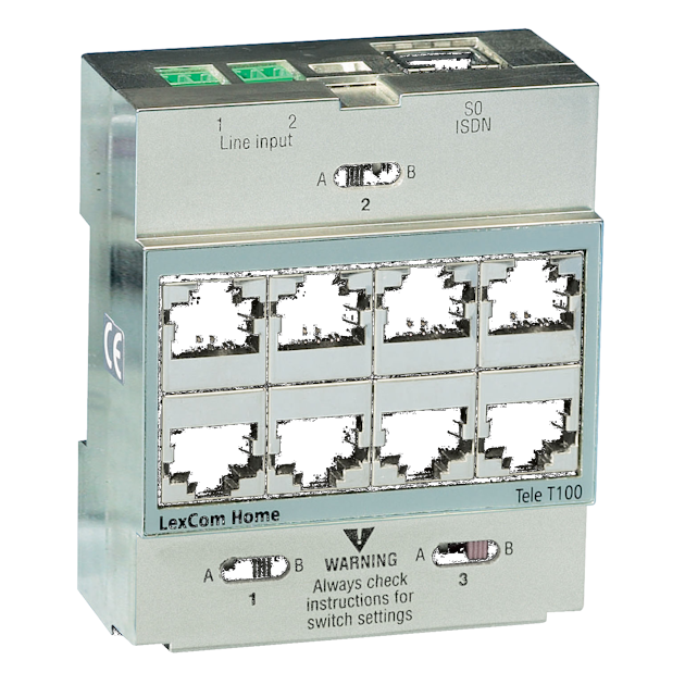 SCHNEIDER ELECTRIC LEXCOM HOME DIN-MODULE 8 PORT TELE MODULE T100 DIN ...