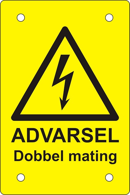 SKILT ADVARSEL DOBBEL MATING | Merkeskilt | Onninen AS