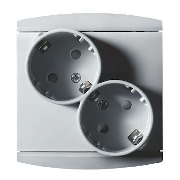 SCHNEIDER ELECTRIC SOCKET-OUTLET DOUBLE DIAGONAL LIGHT GREY | Plugs And ...