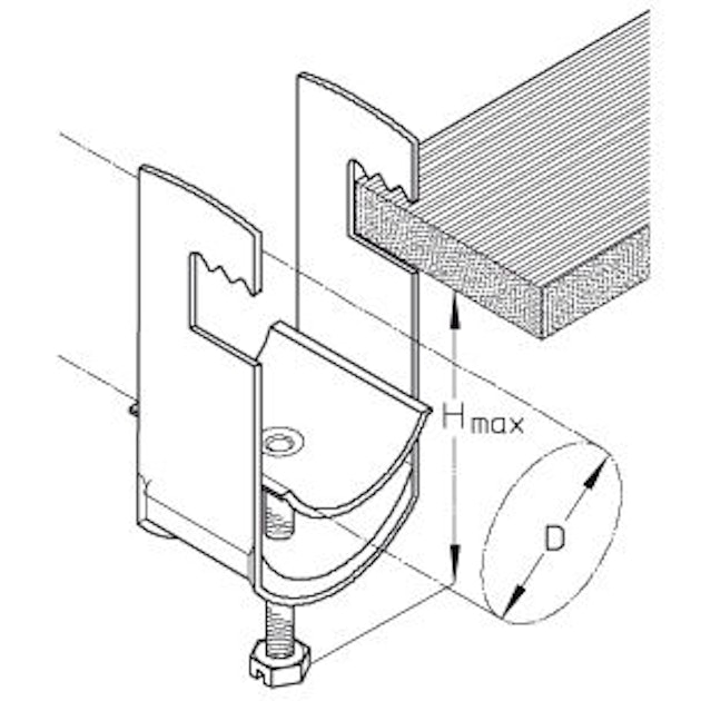 PUK CABLE CLAMP K 40 U-AL 36-40MM ALUMINIUM | Mounting-/Row Clamp Rails ...