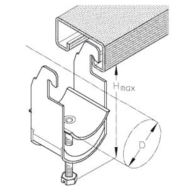 PUK CABLE CLAMP K 76 AC 70-76MM | Mounting-/Row Clamp Rails And ...