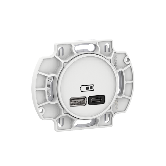 SCHNEIDER ELECTRIC TELE OUTLET USB-TELEOUTLET A+C 45W WHITE | Av ...