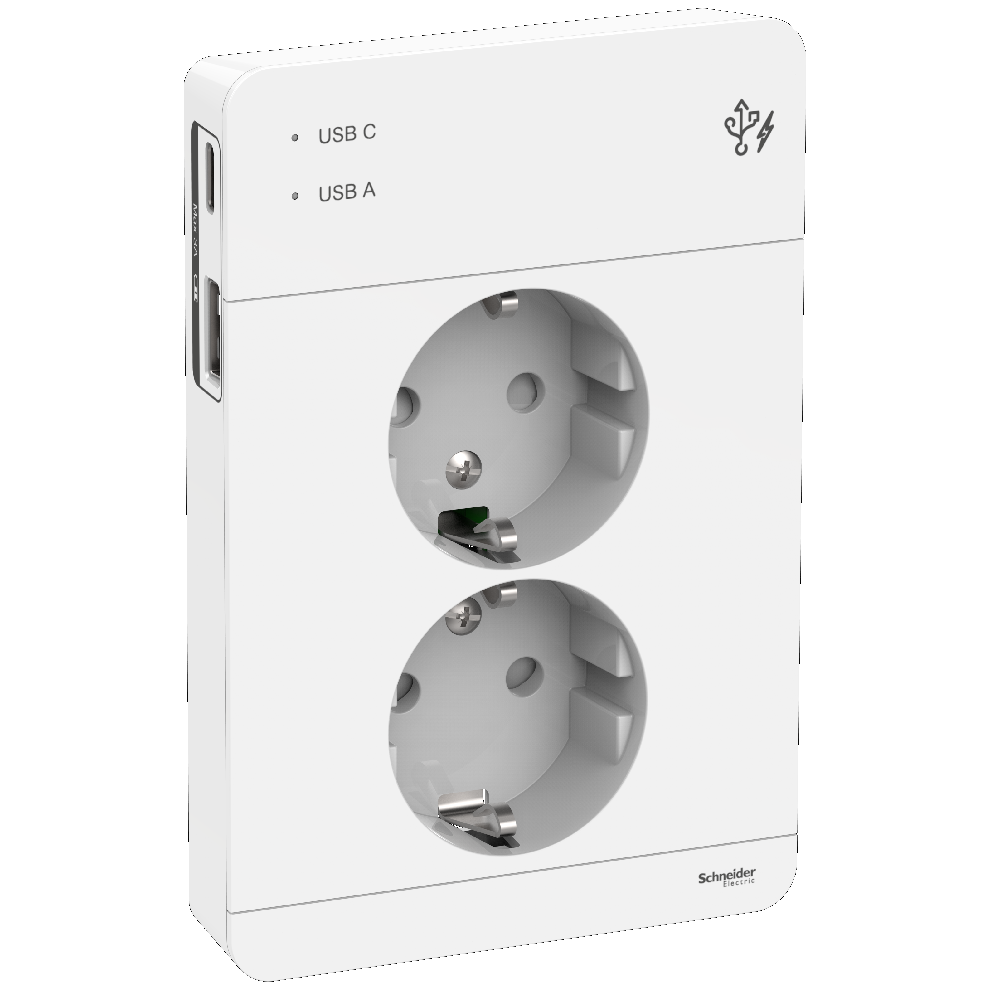 SCHNEIDER ELECTRIC PISTORASIA EXXACT 2-PR + 2X USB LAT. A+C 3A VAL | 25 ...
