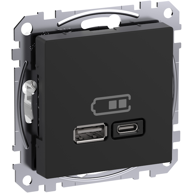 SCHNEIDER ELECTRIC TELE OUTLET EXXACT USB-CHARGE SO. A+C 45W ANT | Av ...