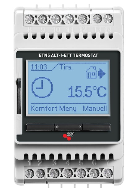 Microtemp ETN5 m/gulvføler | Termostater og regulatorer | Onninen AS