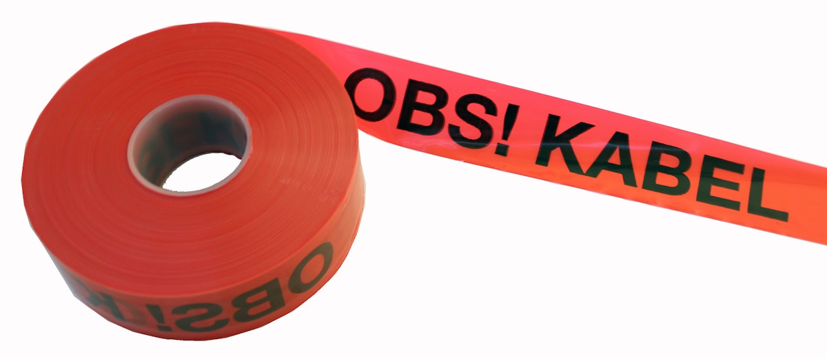 KABELMERKEBÅND "OBS KABEL" 250M OBS KABEL | Kabelmarkering | Onninen AS
