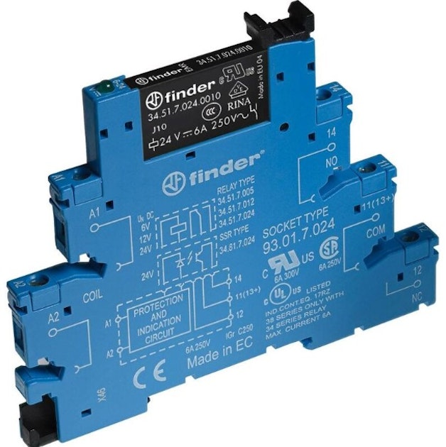 FINDER RELEE+PESA 38.51 1CO 6A 24VAC/VDC | Onninen