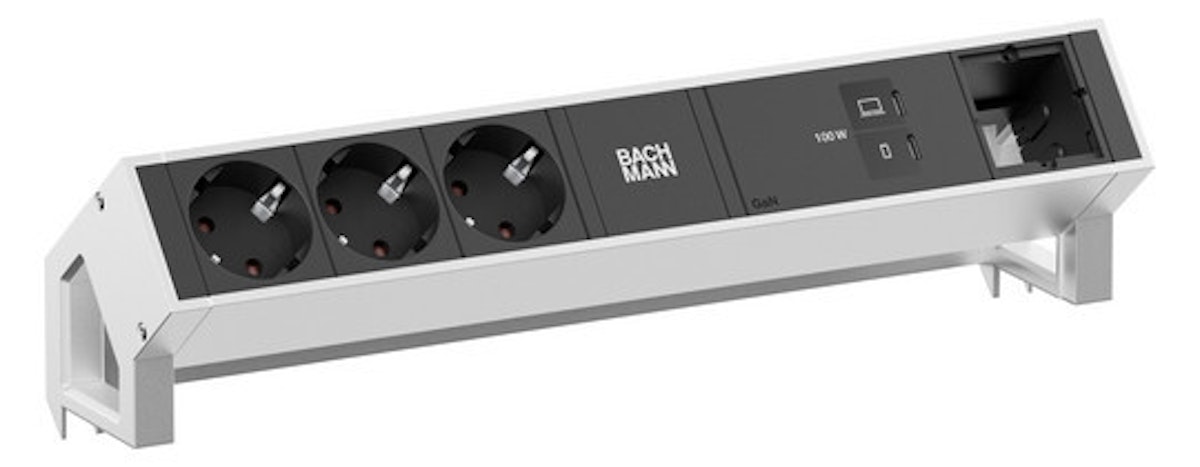 BACHMANN SOCKET-OUTLET PANEL DESK2 3 X S-O USB C/C 100W CM | 25 Socket ...